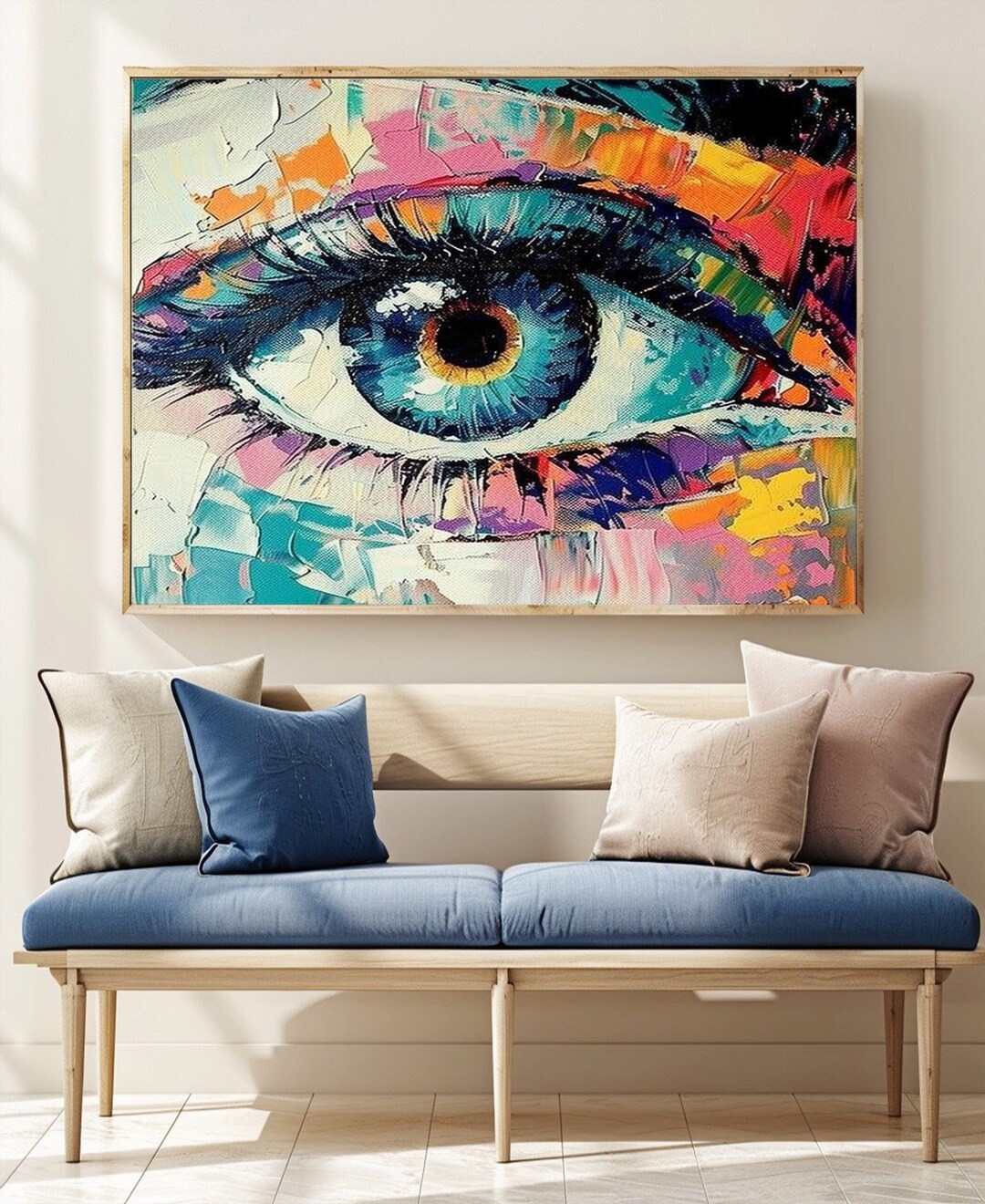 Abstract Eye Painting on Canvas,colorful Eye Painting,looking Eye Wall ...