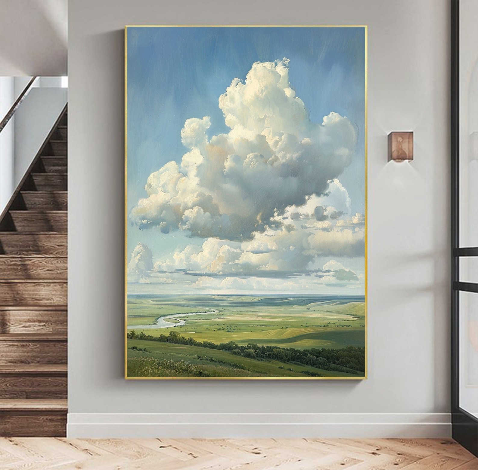 Sky and Cloud Oil Painting,painting on Canvas,realistic Sightseeing Oil ...