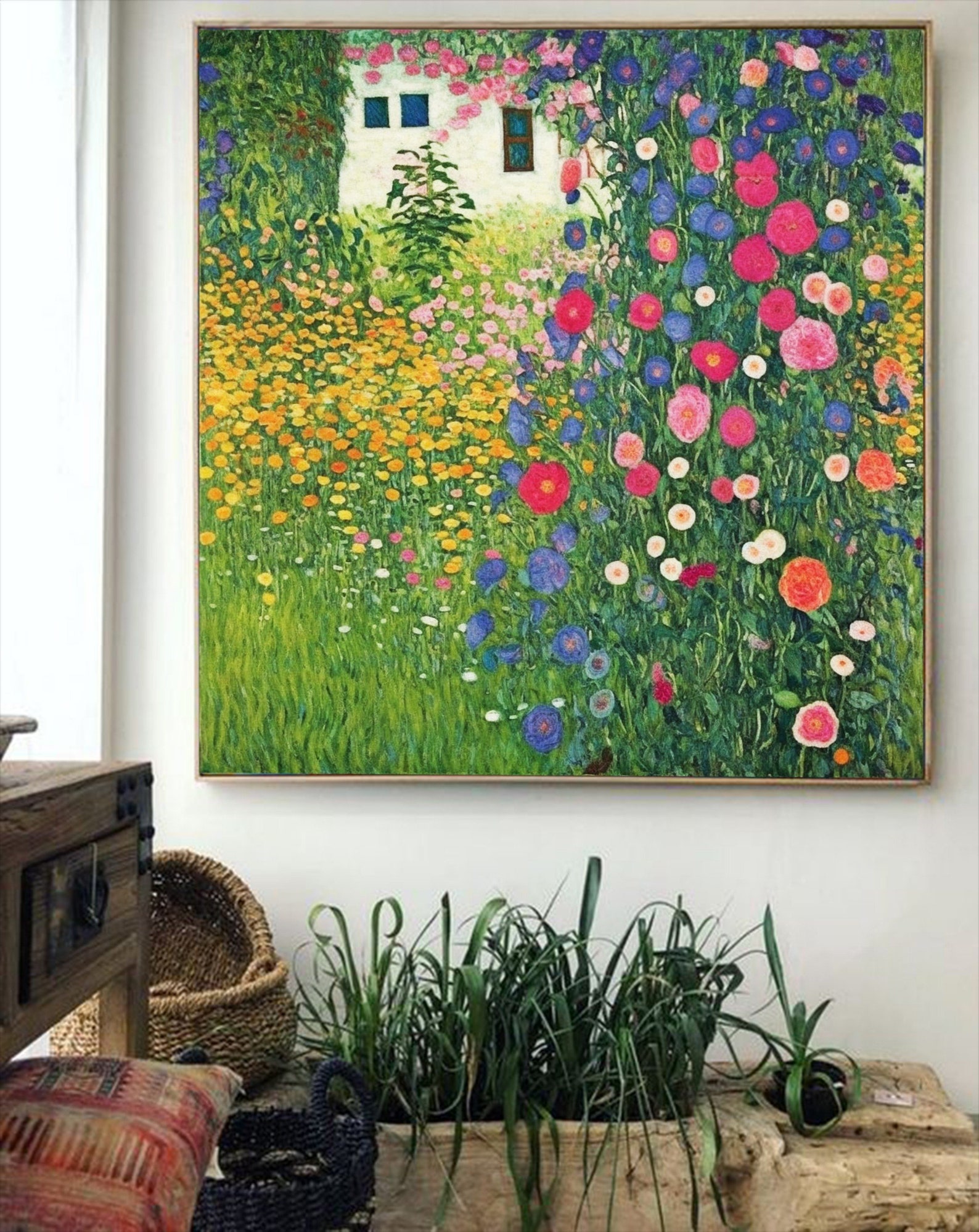 Landscape Green Flower Abstract Oil Painting on Canvas Set of 2 Texture ...