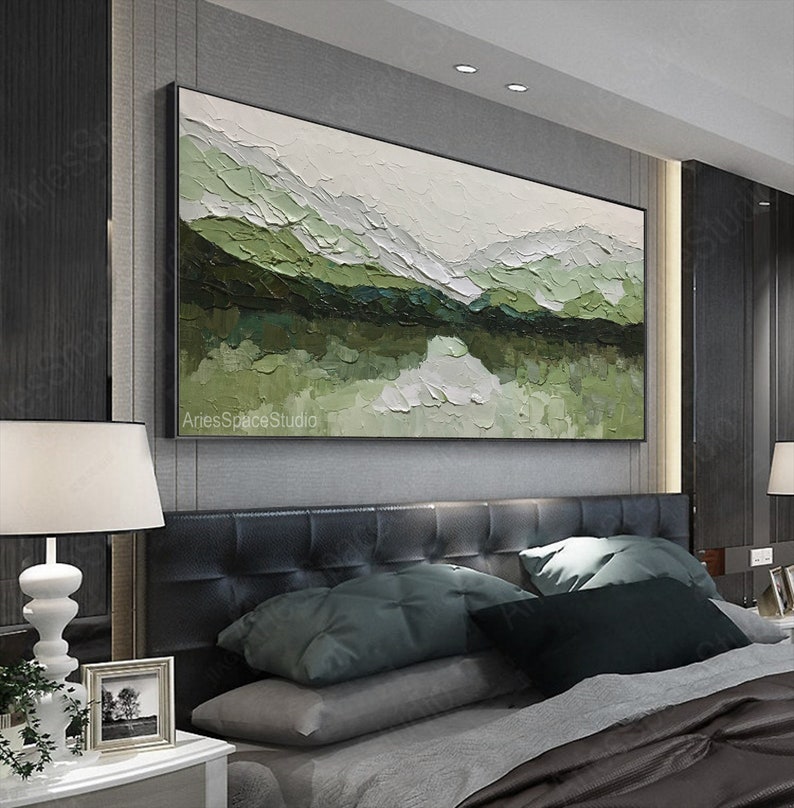 Large Green Abstract Painting Contemporary Il Painting for - Etsy