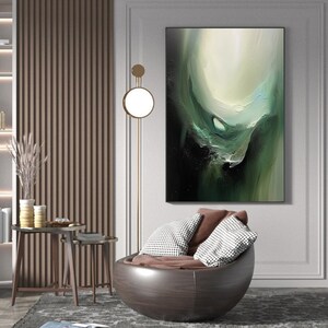 Large Green Abstract Painting Green Art Modern Abstract Painting ...