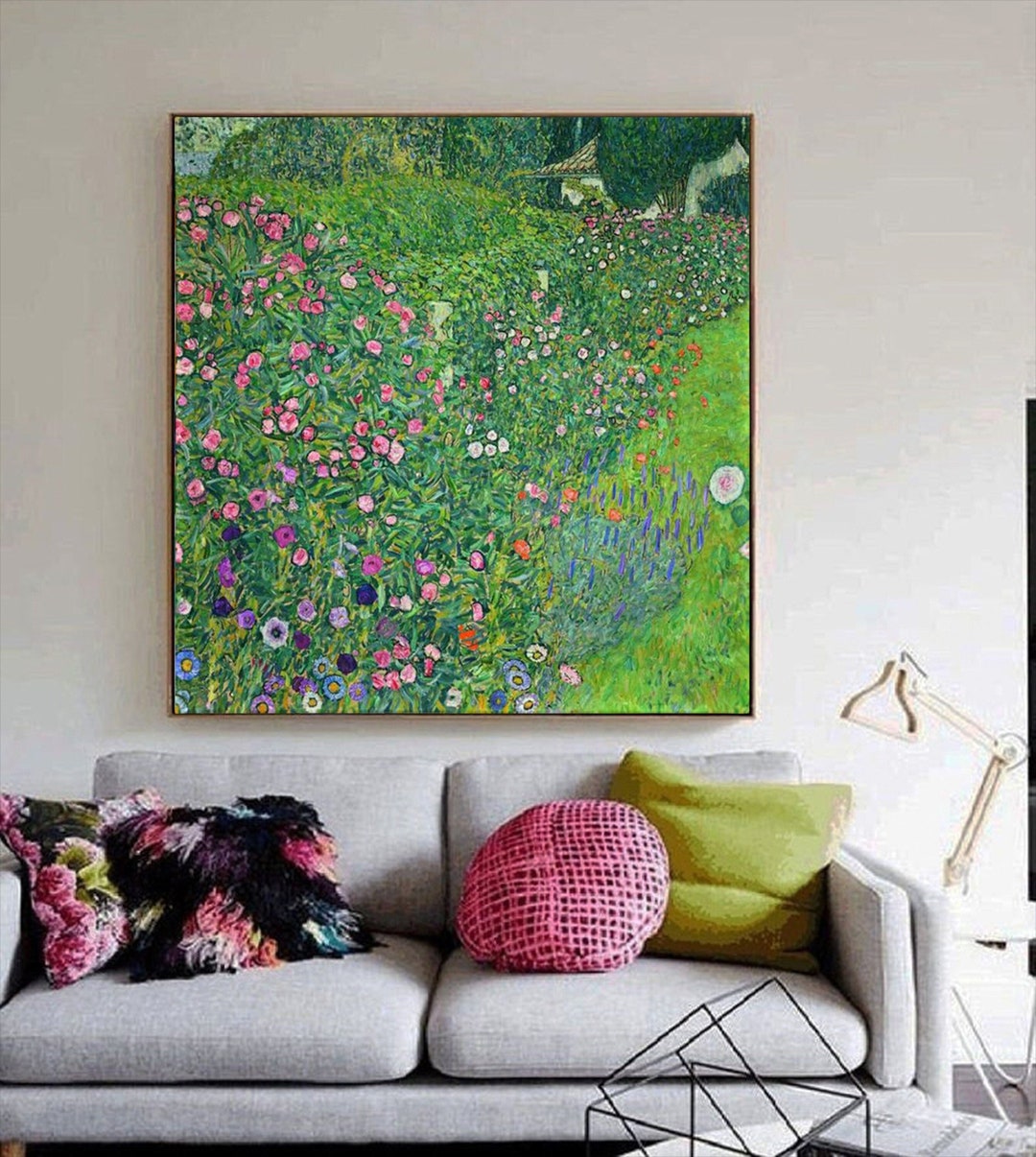 Großer grüner Garten Ölgemälde Original Blumen Abstrakte Malerei Auf Leinwand Handgemalte ...