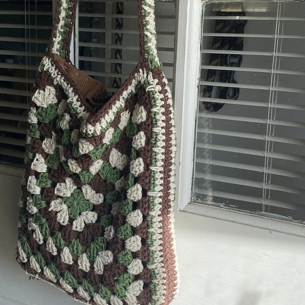 Crochet Blue and Yellow Granny Square Shoulder Bag - Etsy