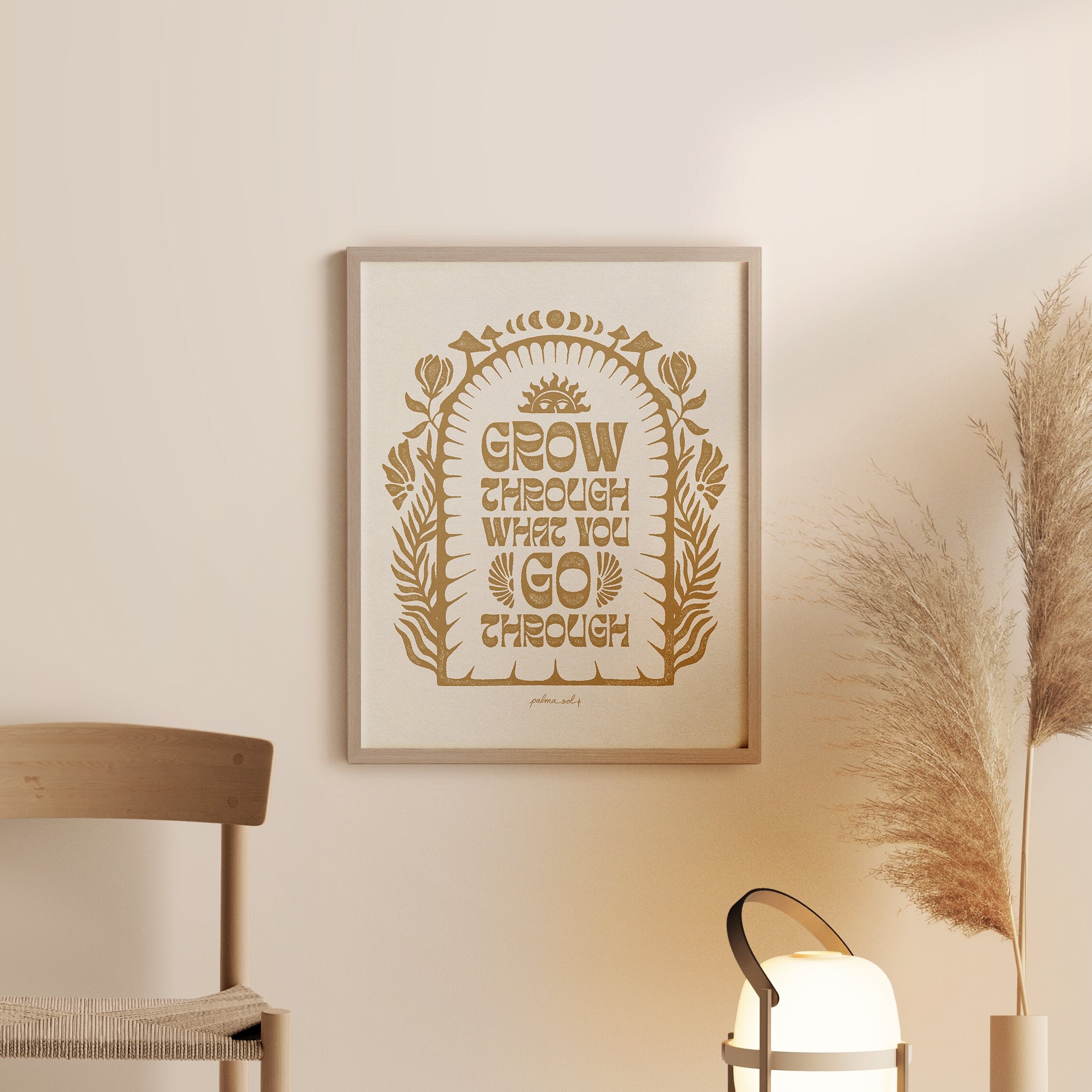 Grow Through What You Go Through Print Quote Eclectic Wall - Etsy