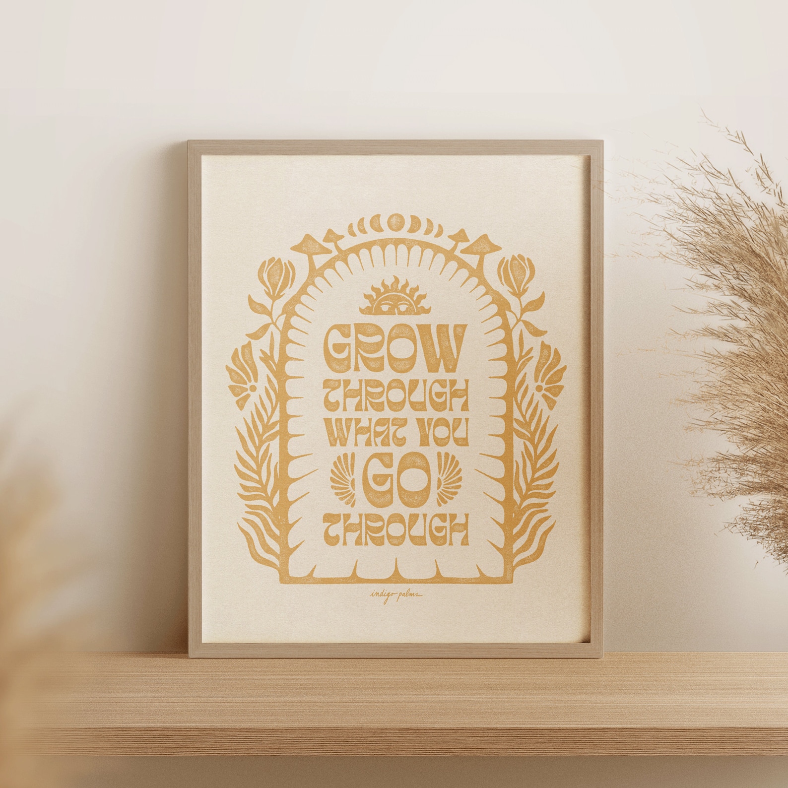 Grow Through What You Go Through Print Quote Vintage Wall - Etsy