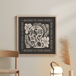 Be Kind to Your Mind Print | Quote Eclectic Wall Art Modern Decor ...