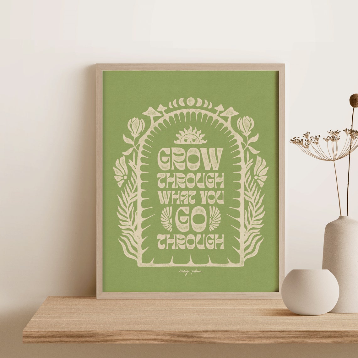 Grow Through What You Go Through Print Quote Vintage Wall - Etsy