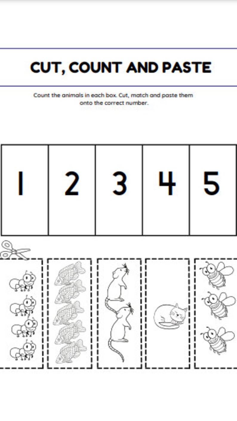 Scissors Skills Cutting Printable Activity Worksheets Kids 3 and up ...