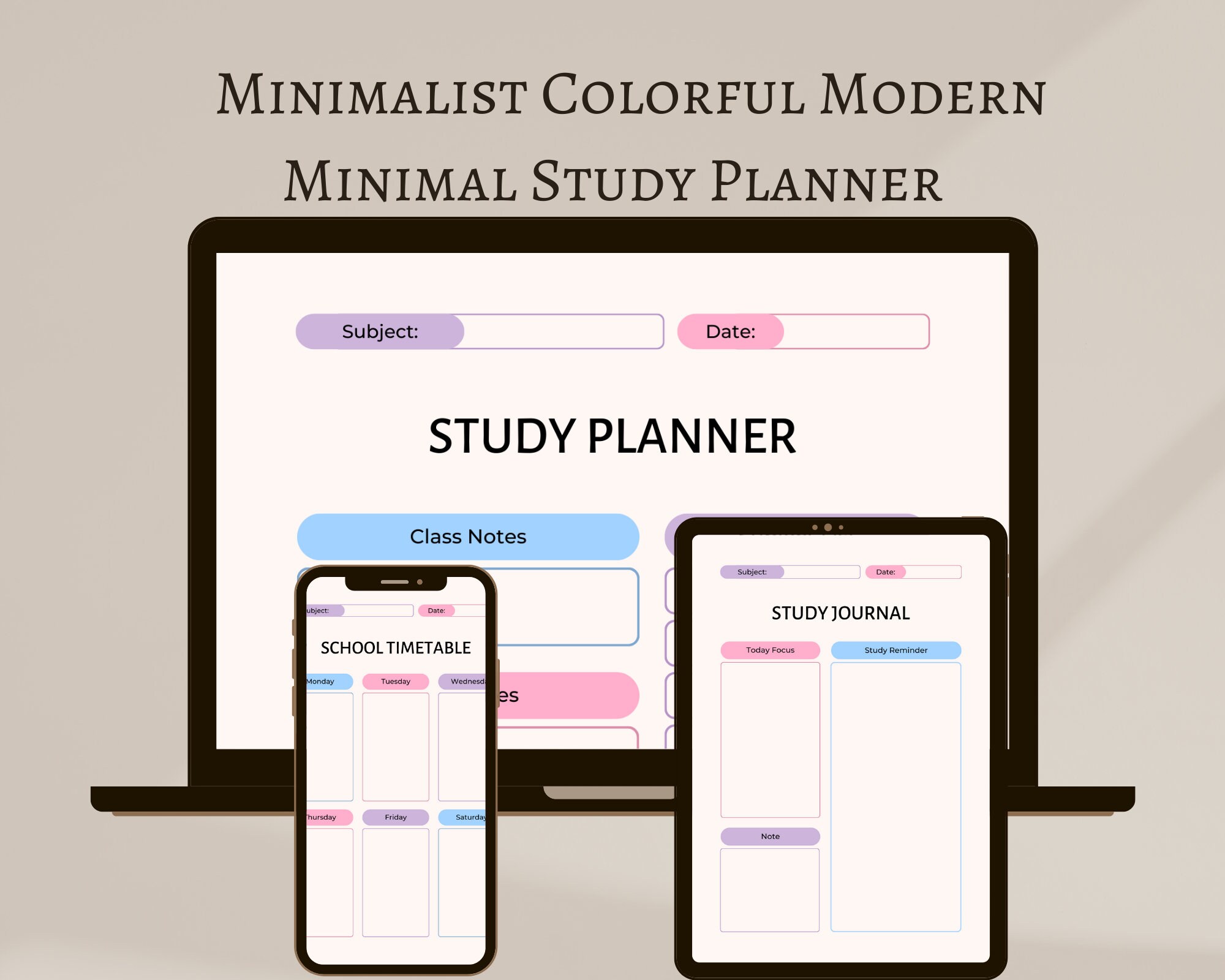 Study Planner, Printable Study Planner, Academic Planner, Students ...