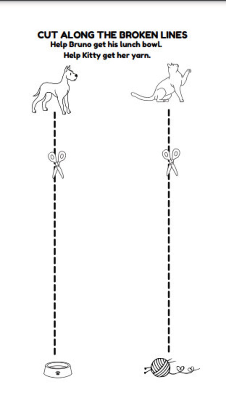 Scissors Skills Cutting Printable Activity Worksheets Kids 3 and up ...