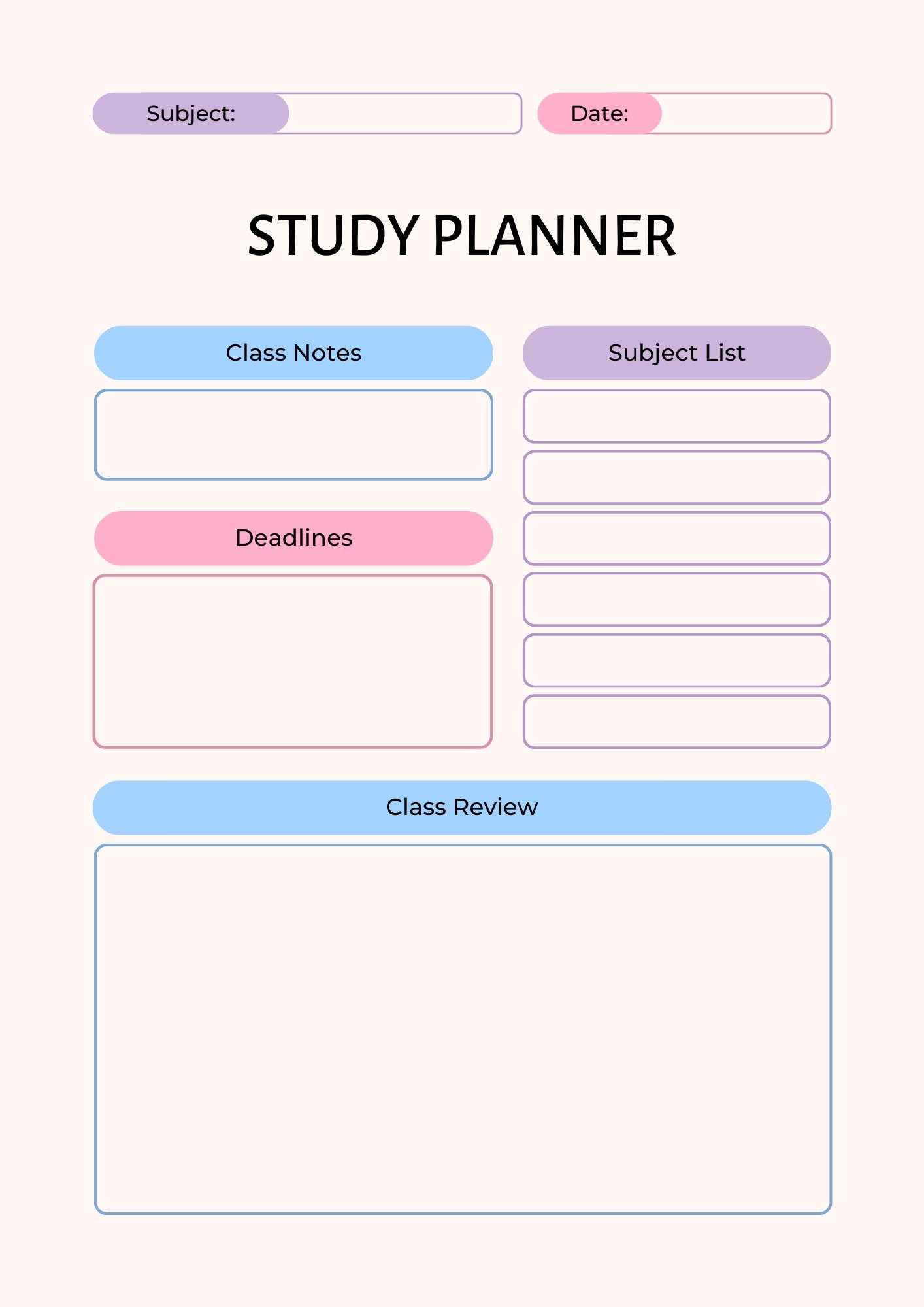 Study Planner, Printable Study Planner, Academic Planner, Students ...