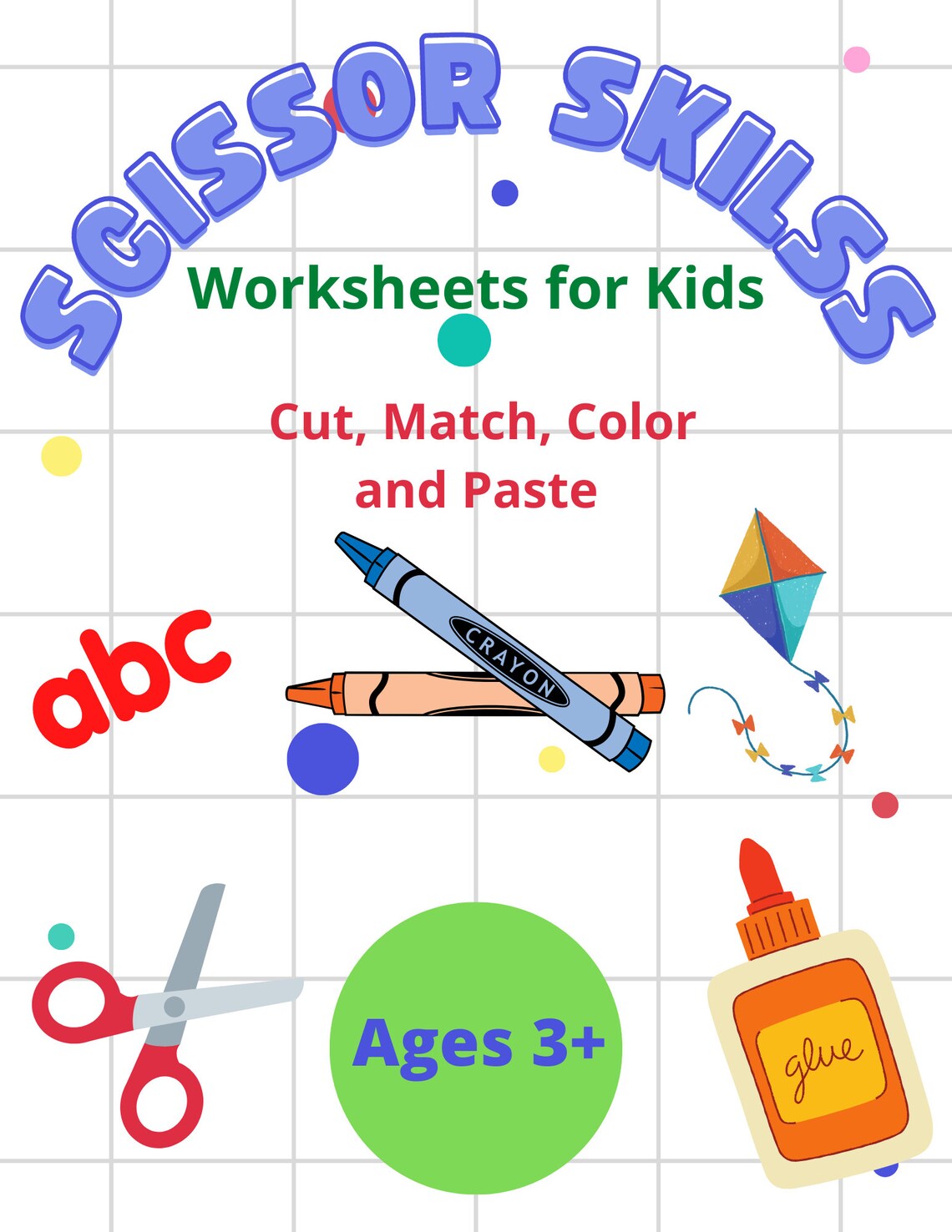 Scissors Skills Cutting Printable Activity Worksheets Kids 3 and up ...