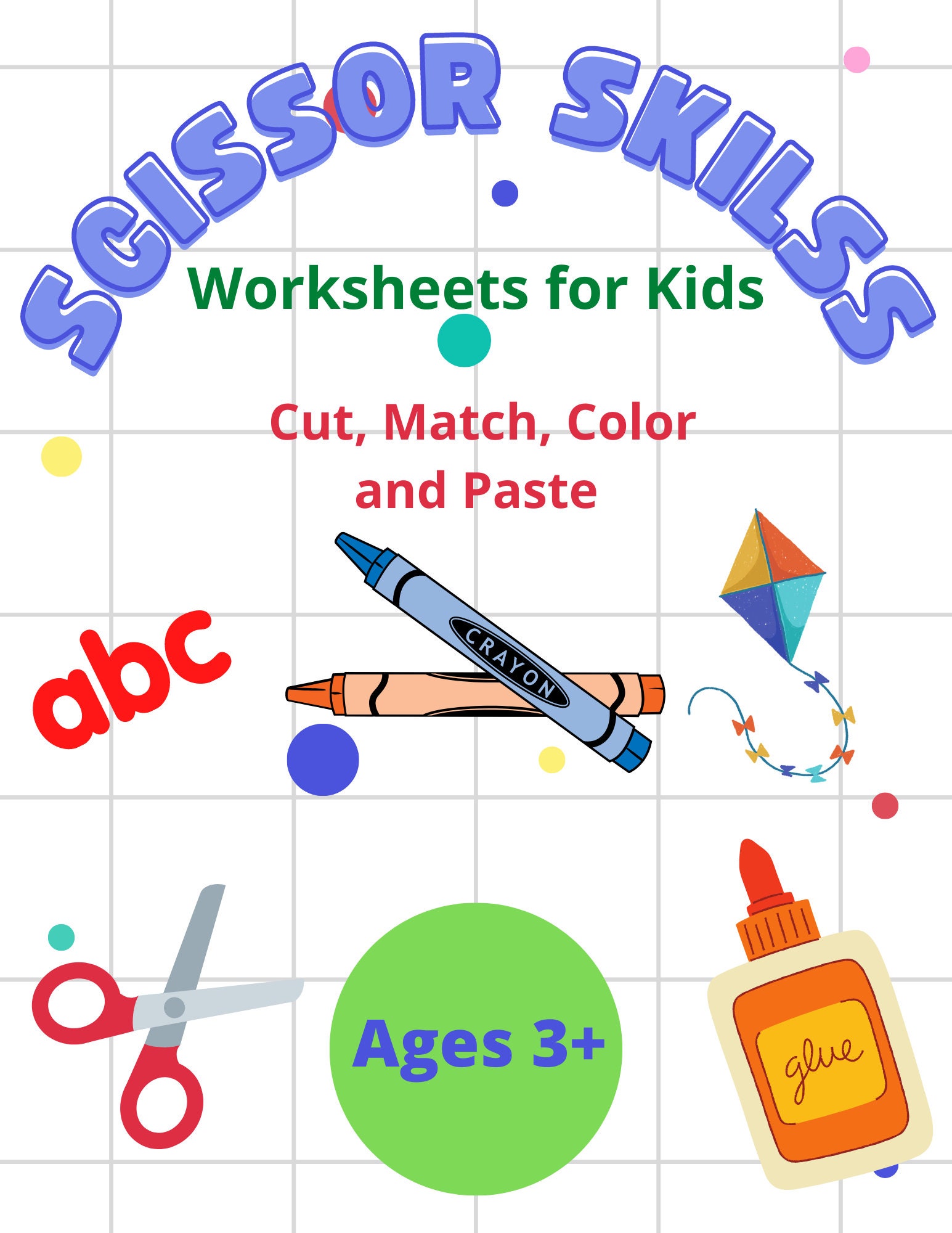Scissors Skills Cutting Printable Activity Worksheets Kids 3 and up ...