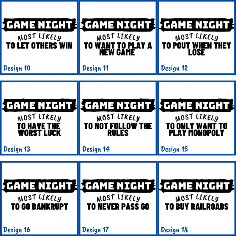 Game Night Most Likely Quotes and Custom Shirt Game Night - Etsy