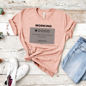 Working Review T Shirt, Funny Work Shirt, Funny Office Shirt, Gift for ...
