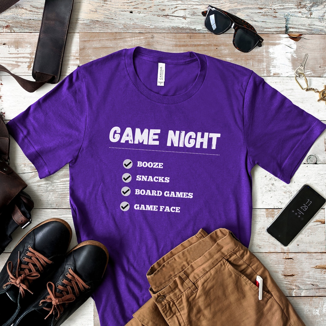 Game Night Checklist T Shirt, Funny Game Night, Family Game Night, Game Shirt, Gift for Gamer ...