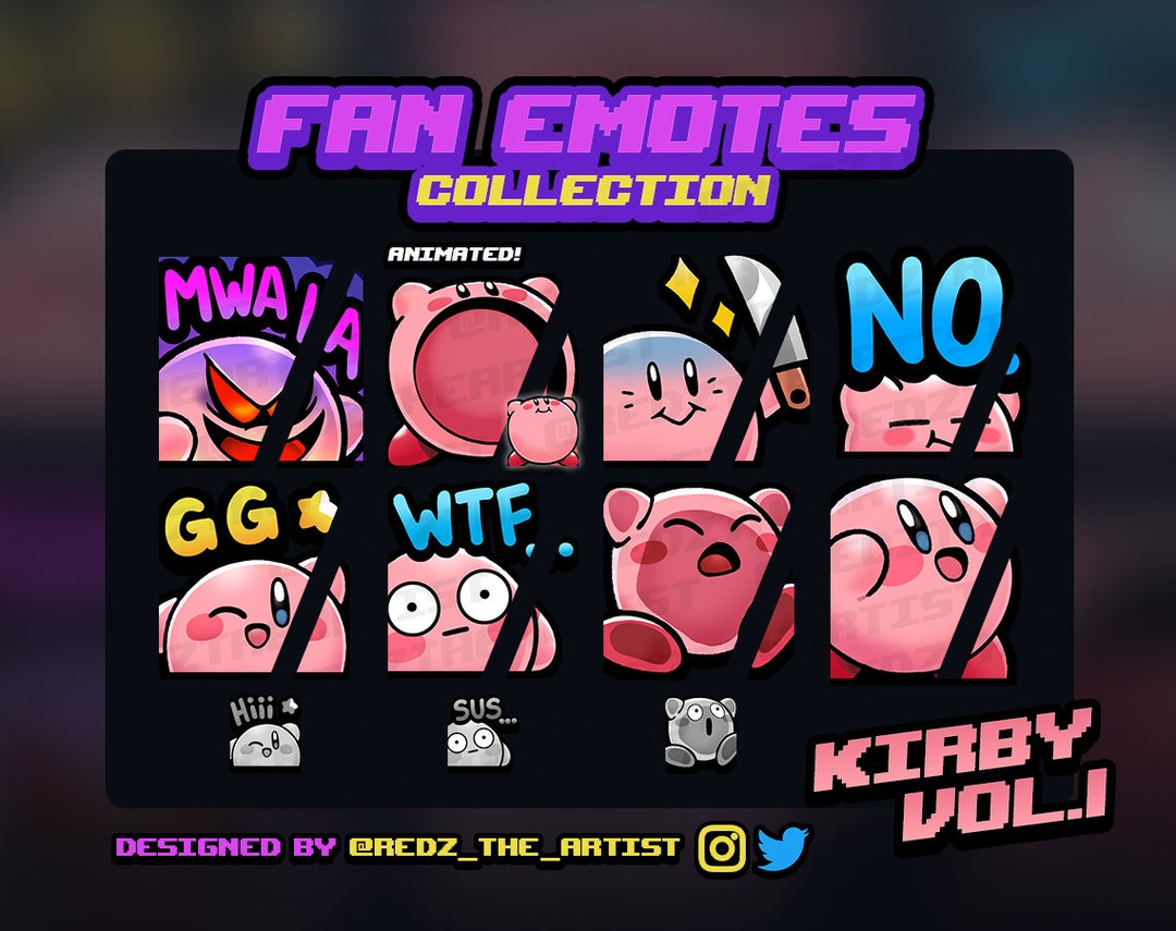Fan Emotes Collection (BUNDLE Ver) - Kirby VOL. 1 - Etsy