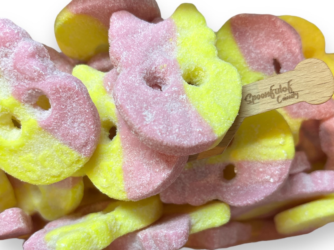 Raspberry and Lemon Sour Bubs Skulls 8oz Bag-bubs Candy, Vegan Candy ...