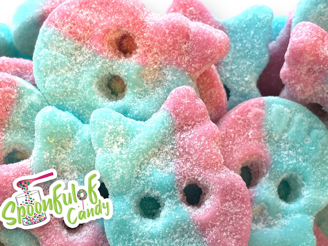 Bubble Gum Dizzy Skull Bubs 8oz Bag-bubs Candy, Vegan Candy, Sour Candy ...
