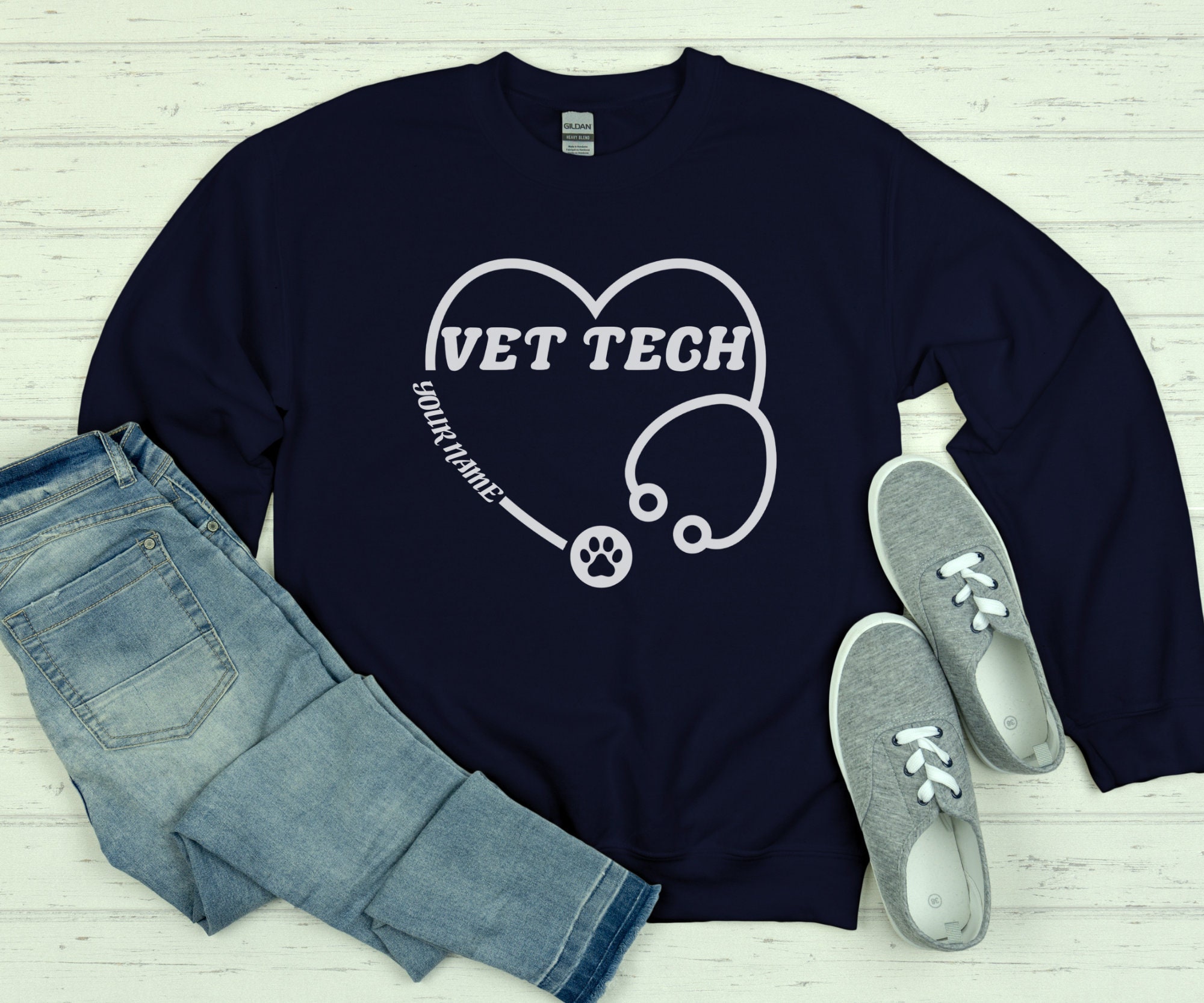 Custom Vet Tech Sweater Animal Nurse Sweater Vet Nurse - Etsy