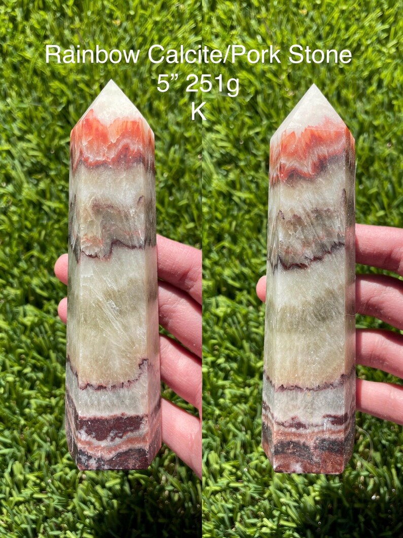 Rainbow Calcite Pork Stone Dali Jasper Tower Obelisk Point to Choose US ...