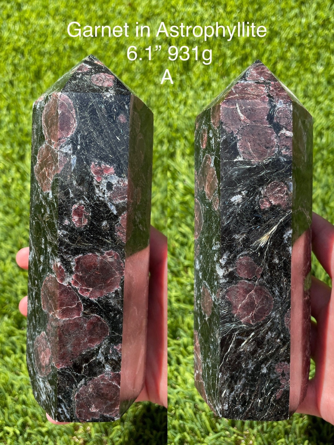 Red Garnet in Astrophyllite Arfvedsonite Fireworks Tower Obelisk Point ...