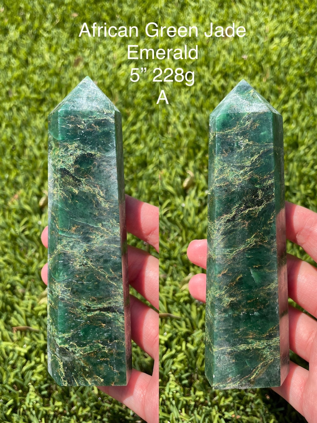 Emerald African Green Jade Tower Point Obelisk to Choose From US Seller ...
