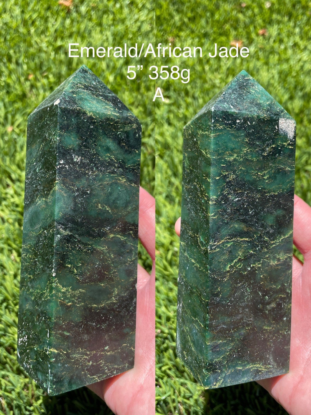 Emerald African Green Jade Tower Point Obelisk to Choose From - Etsy