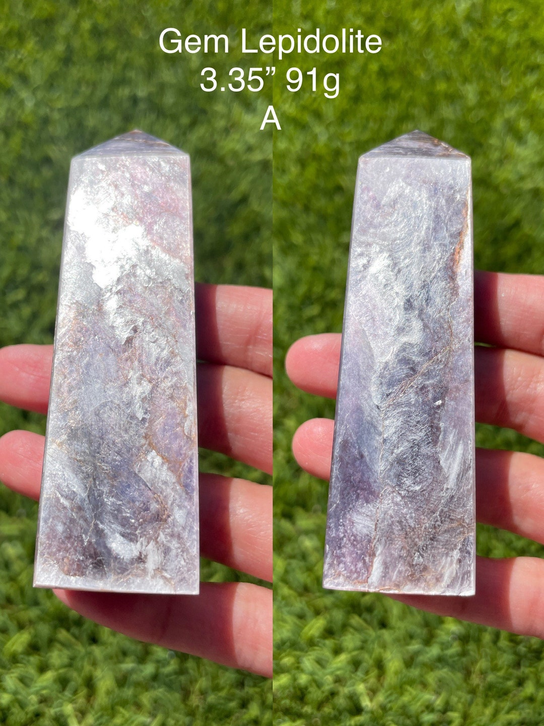 AAA Rare High Grade Gem Lepidolite Purple Mica Tower Obelisk Point to ...