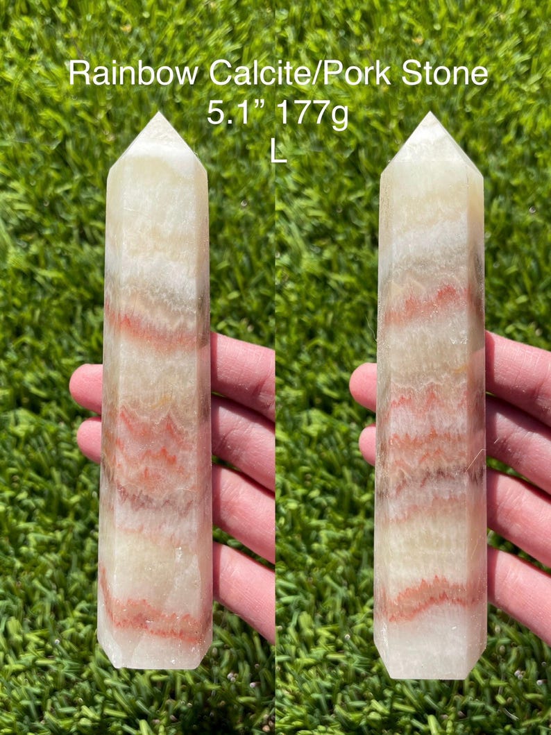 Rainbow Calcite Pork Stone Dali Jasper Tower Obelisk Point to Choose US ...