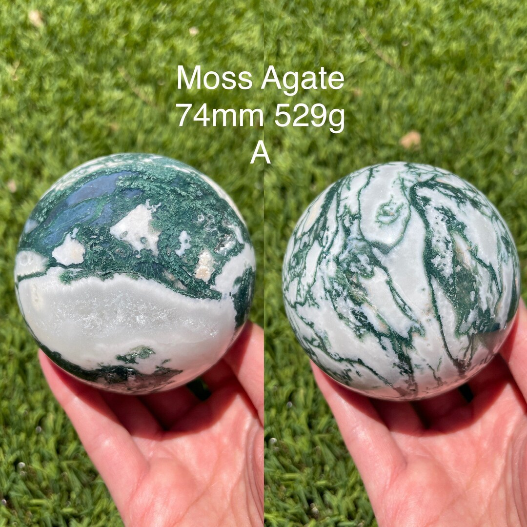 You Choose Moss Agate Sphere Orb Ball US Seller - Etsy
