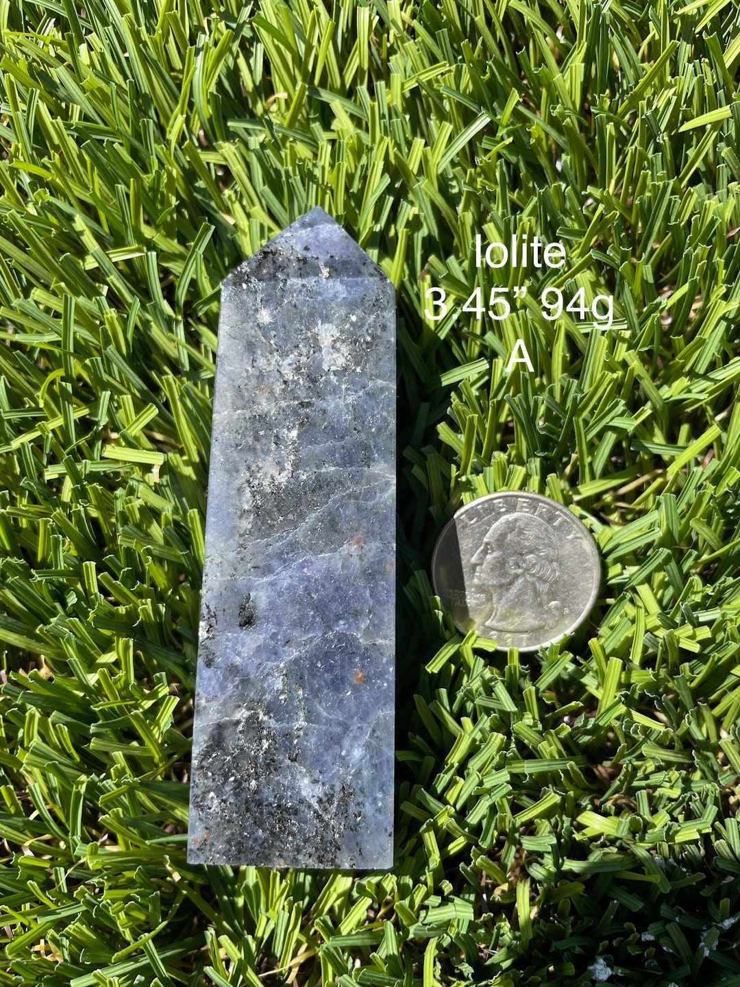 Sparkly Iolite Tower Obelisk Point With Flash Cordierite Dichroite ...