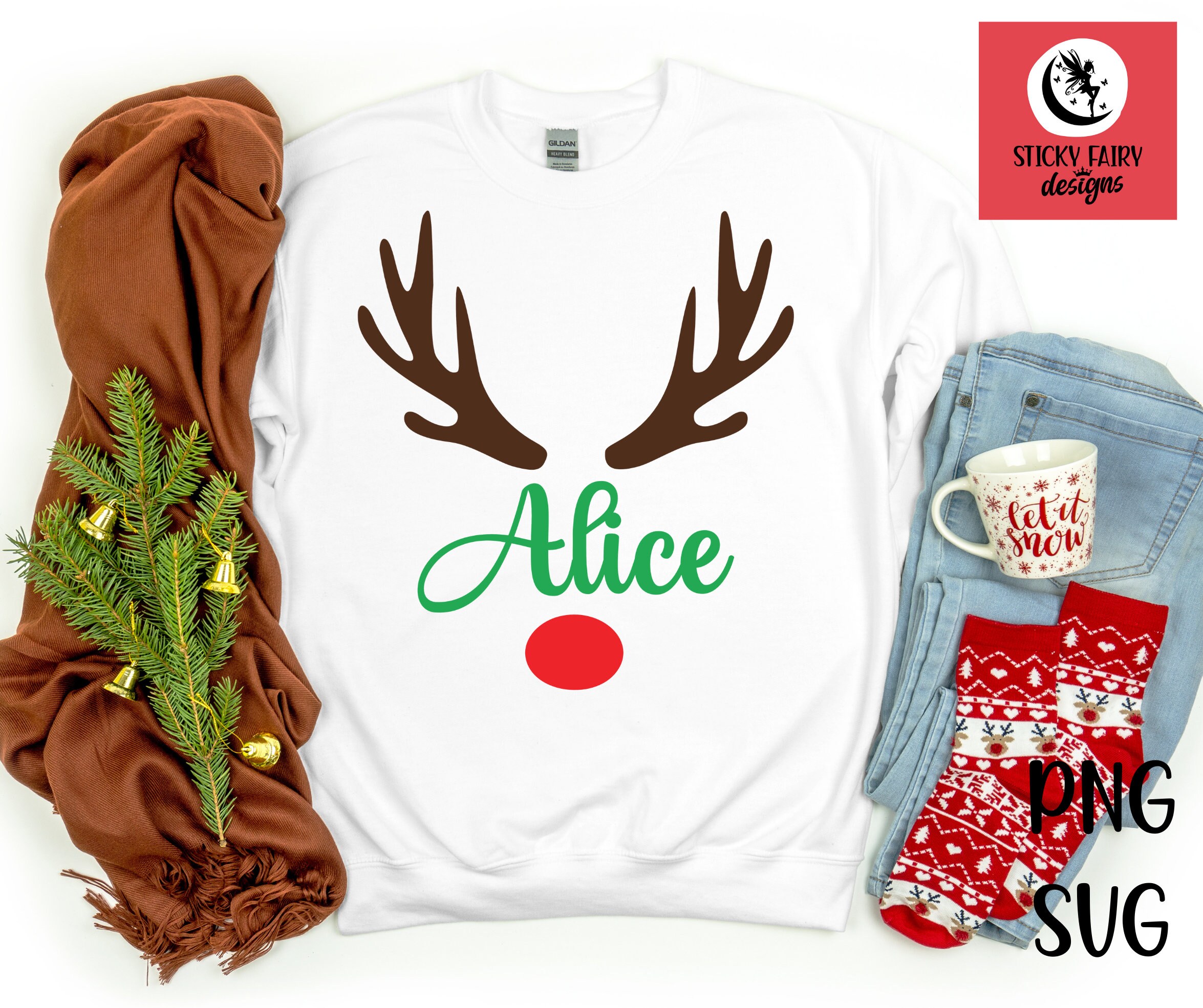 Oh Deer Digital Designs Christmas Reindeer Rudolph Rudolf - Etsy