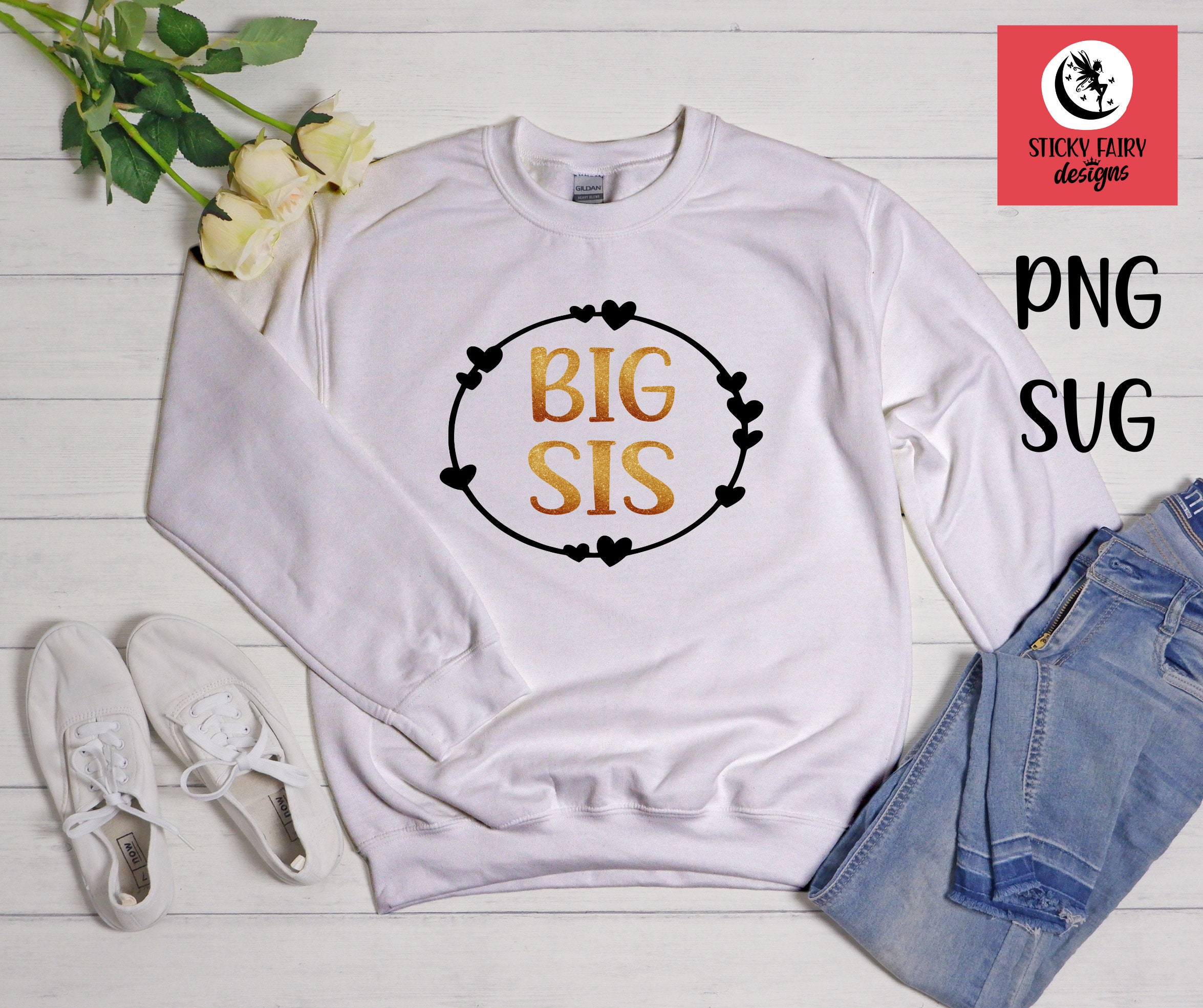 Lil Sis, Big Sis, Frame With Hearts, Sisters, Files for Cutting ...