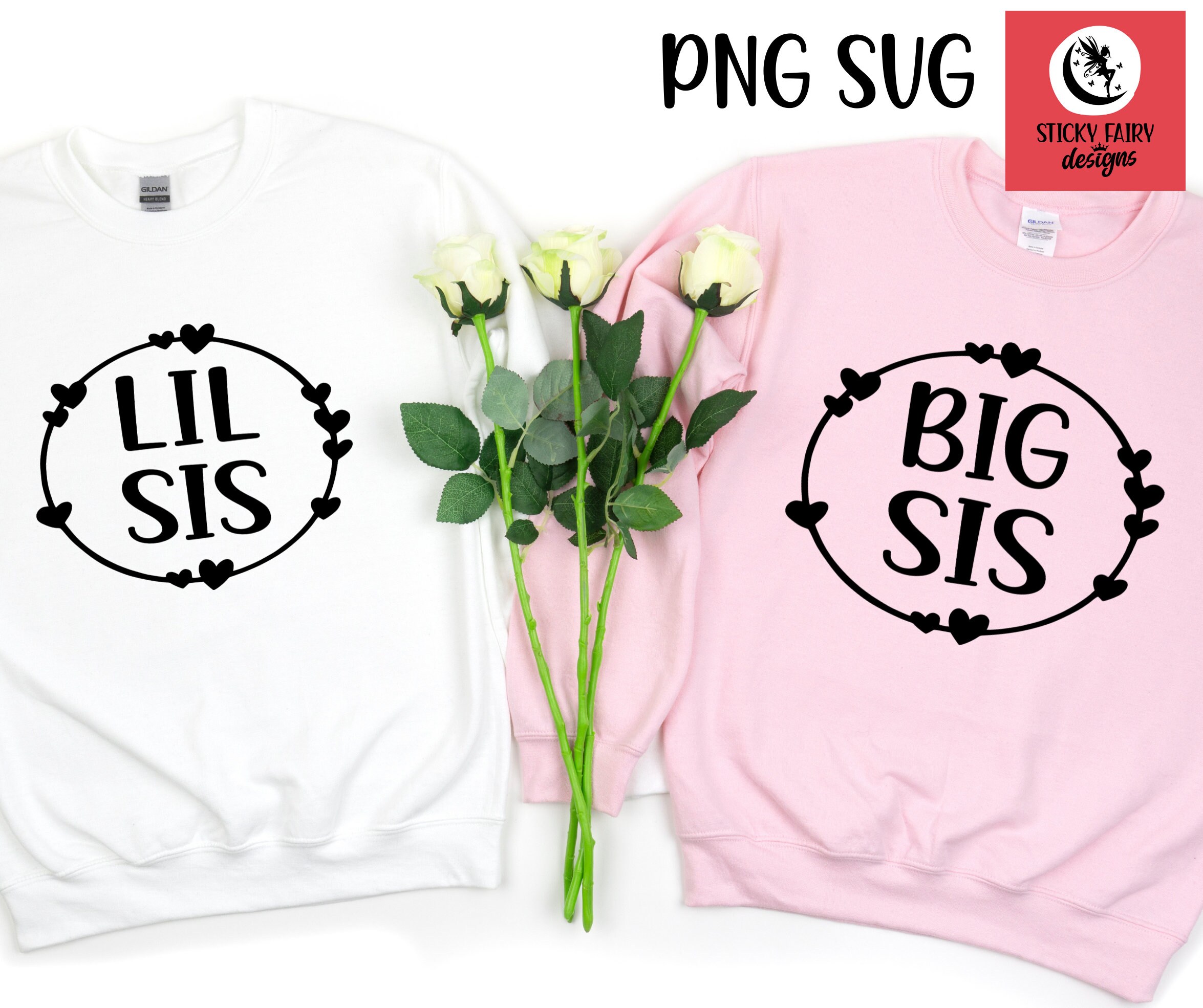 Lil Sis, Big Sis, Frame With Hearts, Sisters, Files for Cutting ...