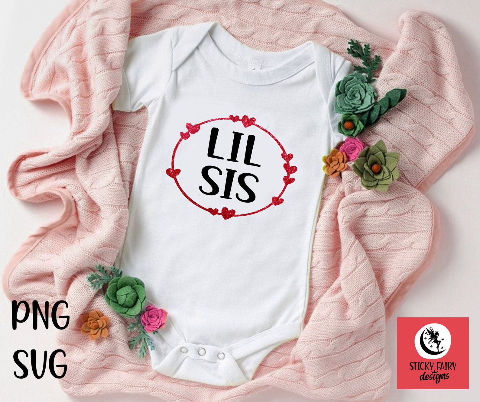 Lil Sis, Big Sis, Frame With Hearts, Sisters, Files for Cutting ...