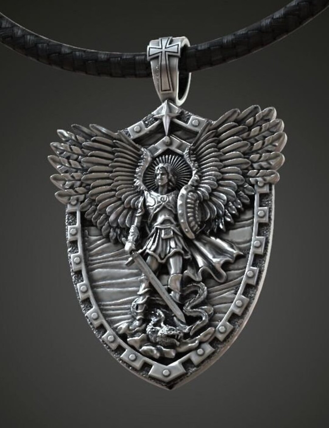 Personalized Archangel Saint Michael Necklace Orthodox Shield - Etsy
