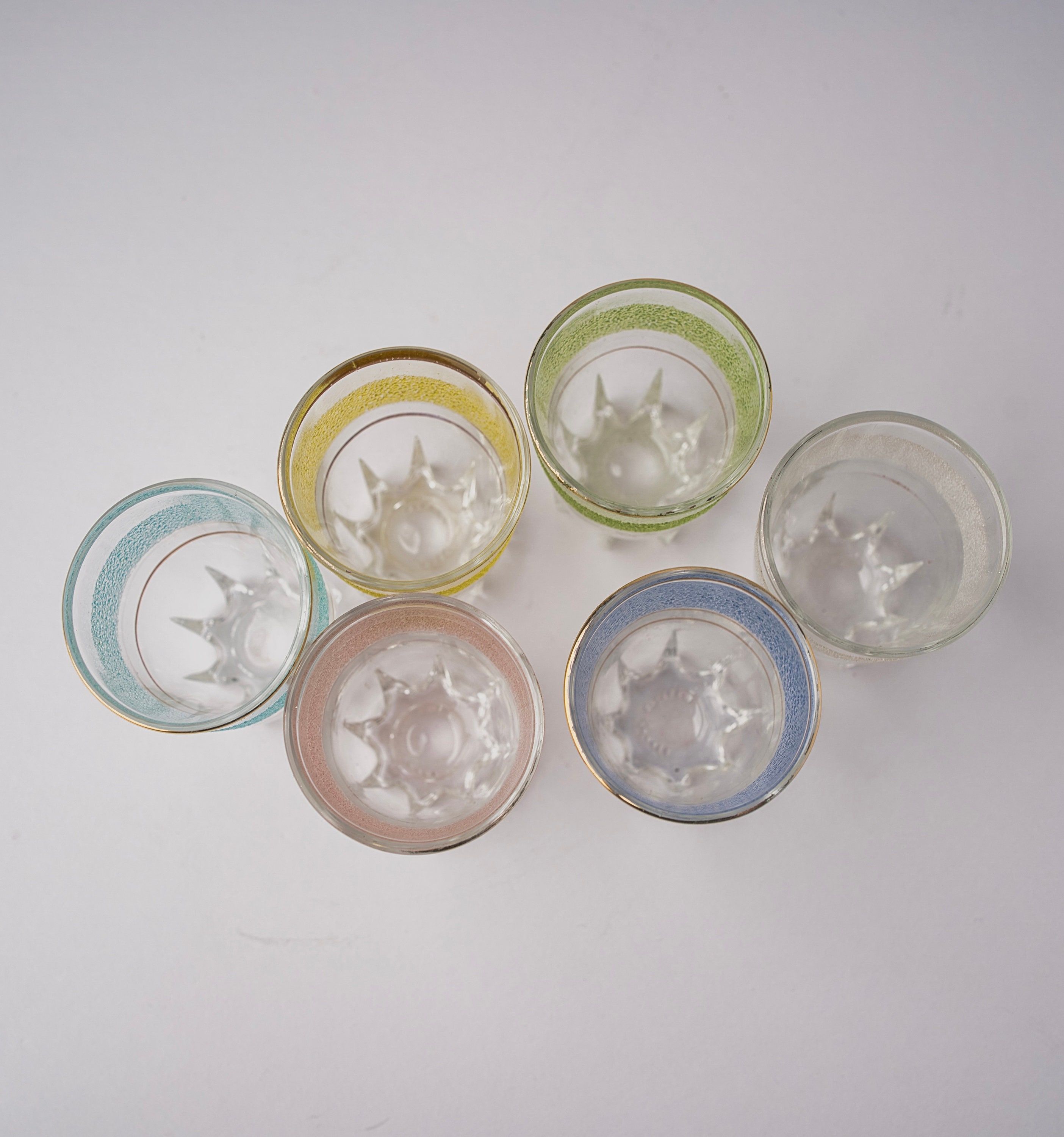 Vintage Set Of Six Shot Glasses Etsy