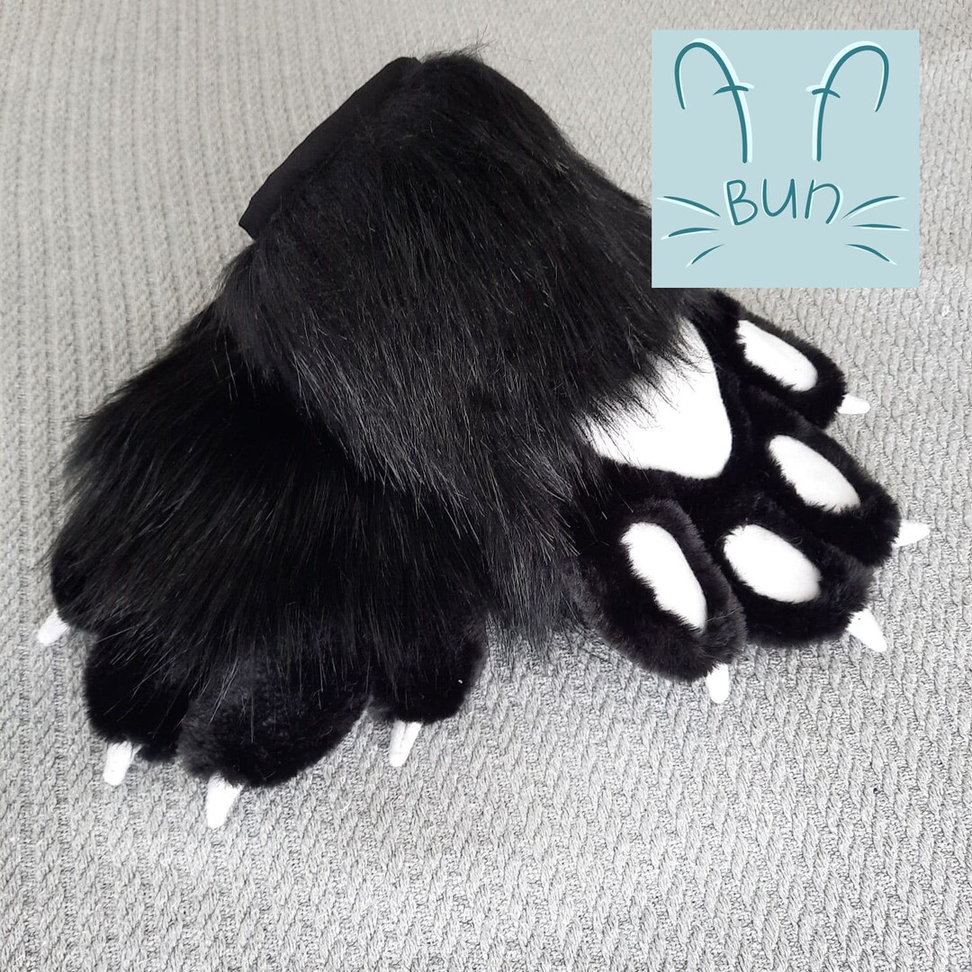Fluffy Black Fur Paws Soft Puffy Animal Paws From Different Fursuits ...