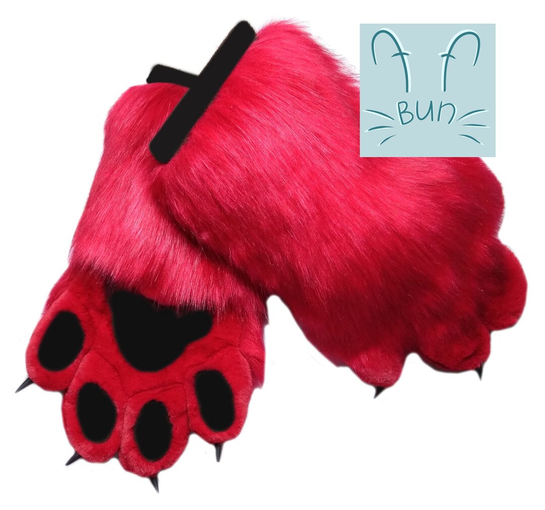 Red Animal Paws With Black Pads and Claws Puffy Cosplay - Etsy
