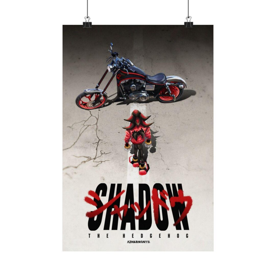 Shadow the Hedgehog Motorcycle Akira Poster | Matte Vertical Poster - Etsy