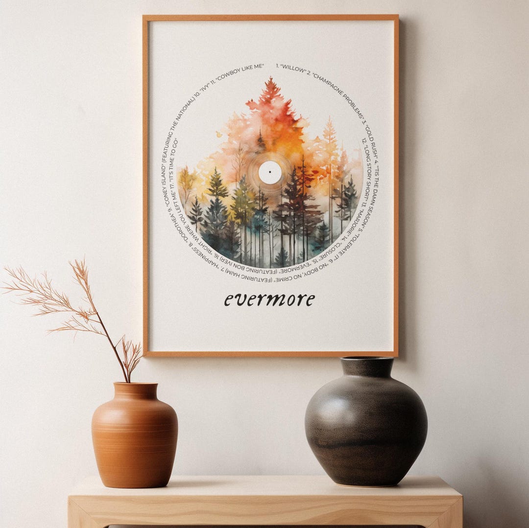Taylor Swift Evermore Album Poster - Original Watercolor Art Print - Etsy