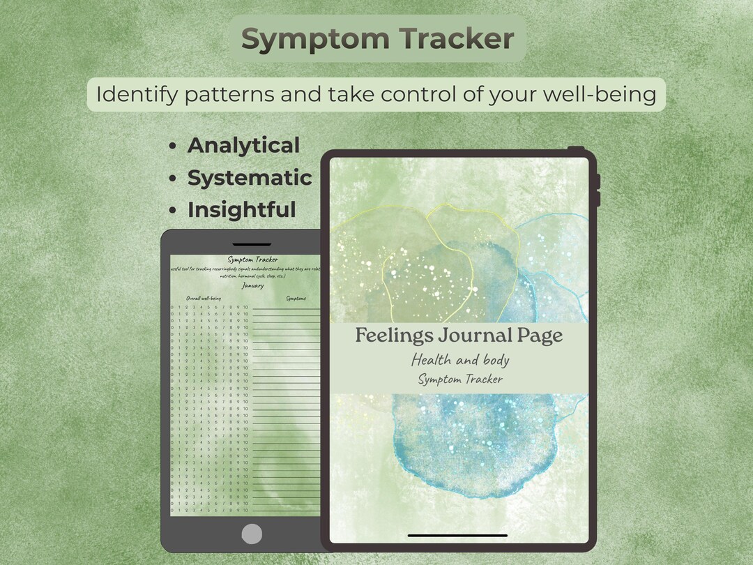 Symptom Tracker Health and Body Monthly Log Medical Journal Chronic ...