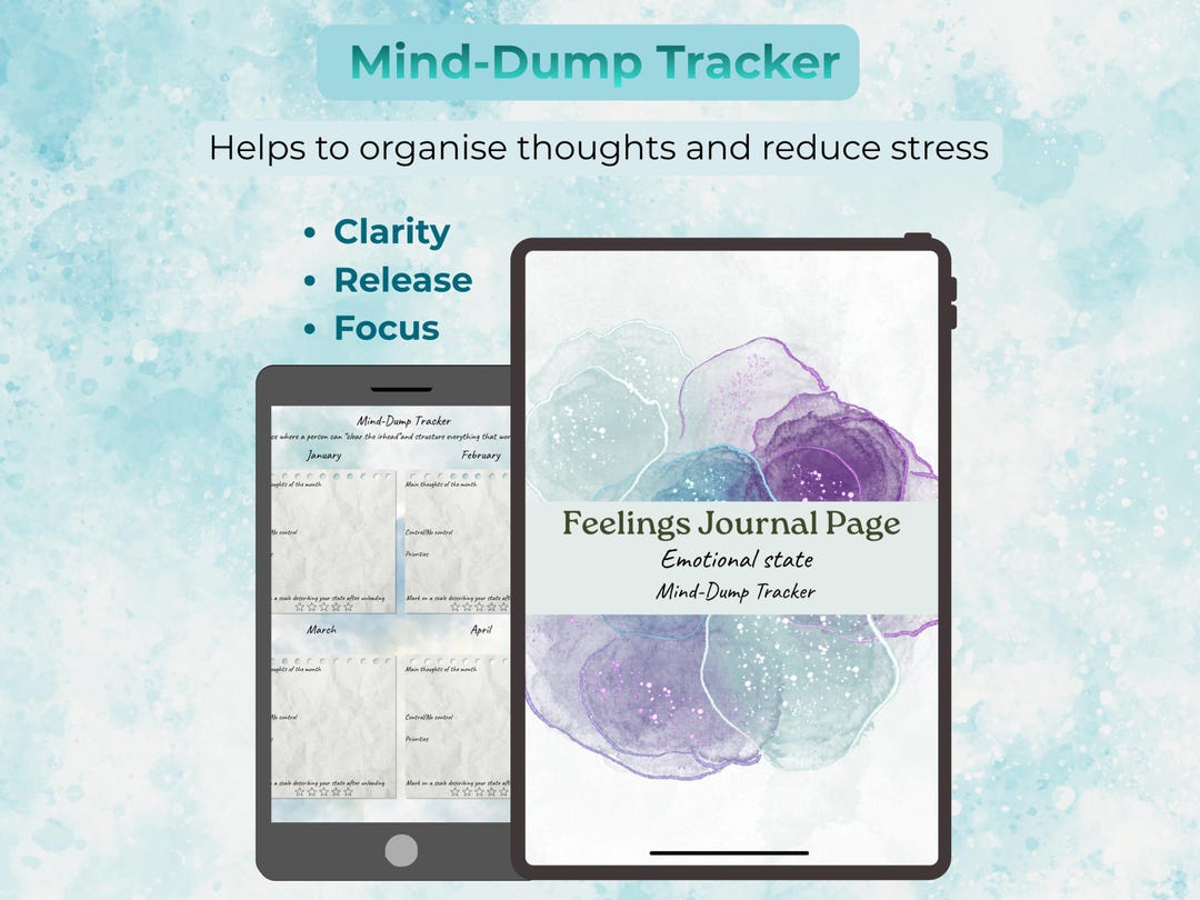 Mind Dump Tracker | Brain Dump Journal | Undated Anxiety Relief Planner ...