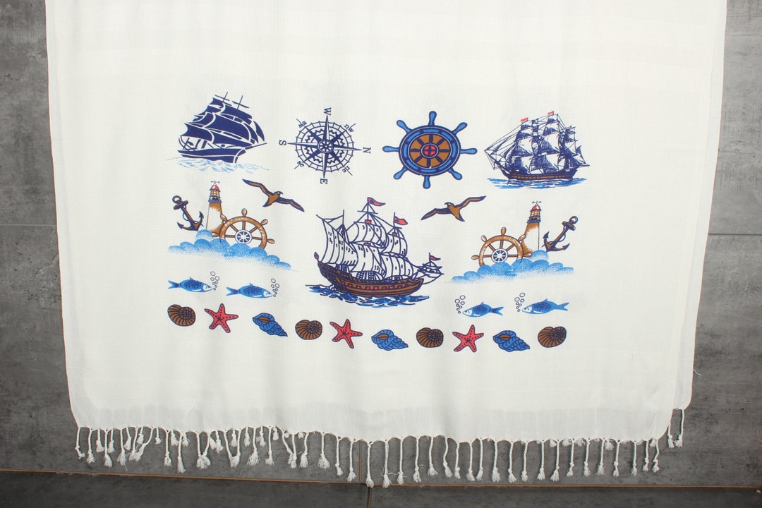 Turkish Bath Towel, Monogrammed Beach Towel, Sax Blue Towel, Ship ...