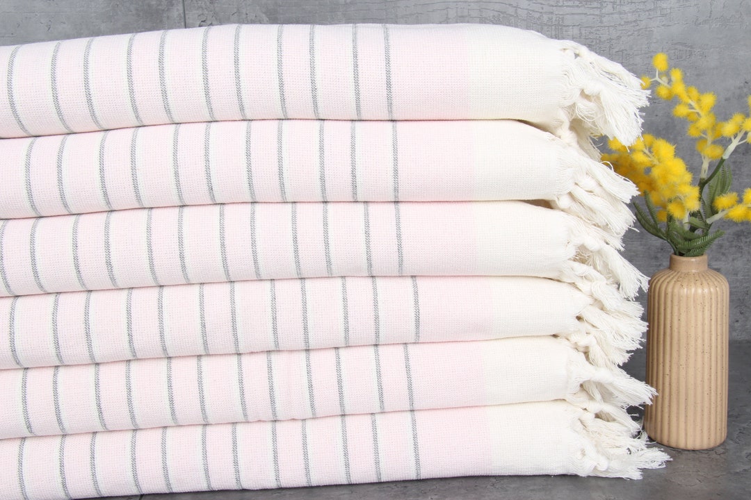 Turkish Towel, Face Towel, Light Pink Dishcloth, Striped Peshkir, 18x36 ...