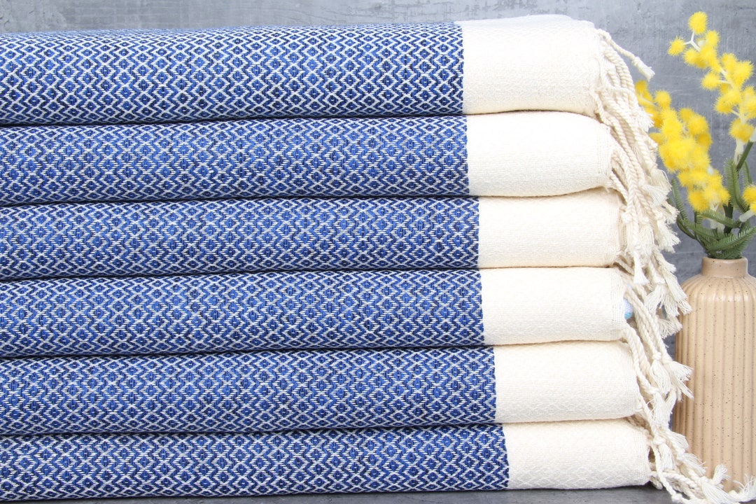 Face Towel, Turkish Towel, Sax Blue Washcloth, Diamond Washcloth, 20x40 ...