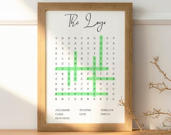 Personalised Word Search Digital Print - Etsy