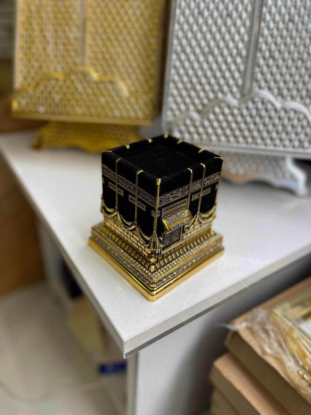 Handcrafted Holy Kaaba Replica Velvet Polyester Model With Shining ...