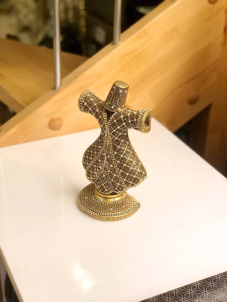 Hand Made Whirling Dervish Figure Trinket of 99 Name of Allah With ...